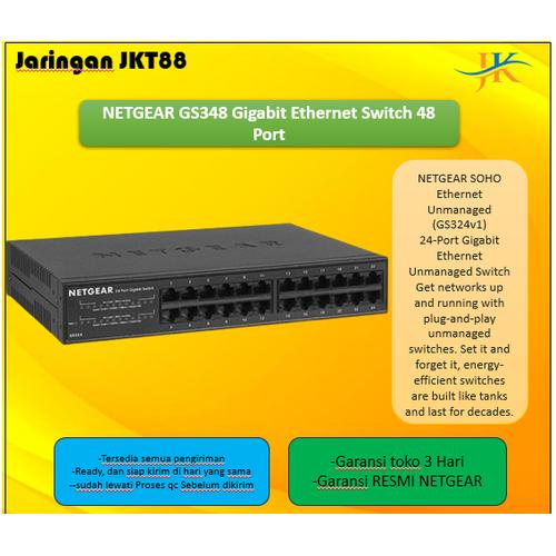 Jual NETGEAR GS324 Gigabit Ethernet Unmanaged Switch 24 Port Desktop ...