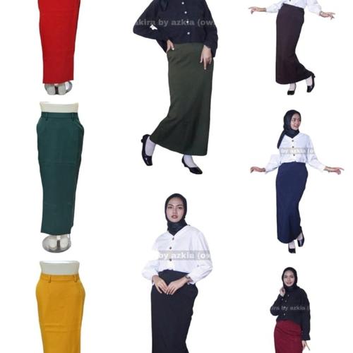 Jual rok kerja wanita panjang model span syakira by azkia - Kuning, XS ...