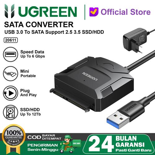 Jual UGREEN Kabel SATA to USB 3.0 Hard Drive Converter HDD SSD 2.5 ...
