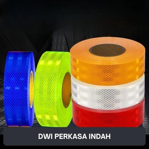Promo Stiker Diamond Reflektor Tape Sticker PET Rambu 5cm x 45m - Putih ...