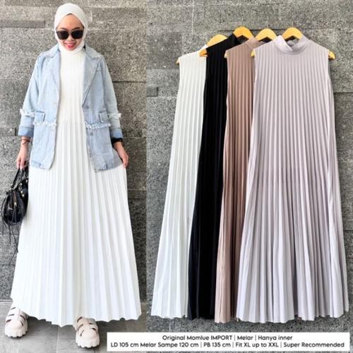 Jual Dress Inner Plisket Tanpa Lengan Hyget - Inner Gamis Yukensi ...