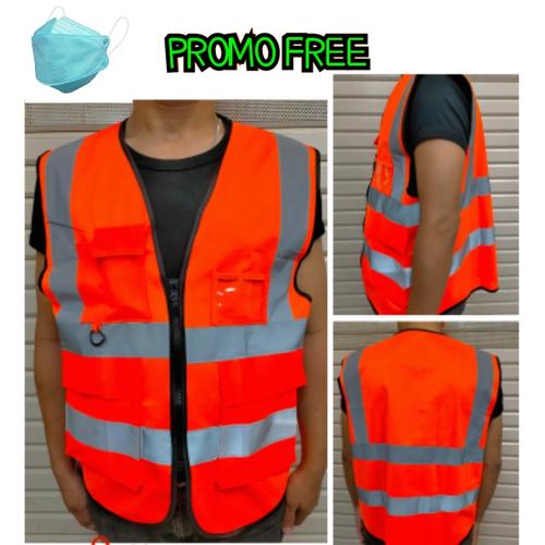 Jual rompi proyek SB polyester id card zipper orange - Jakarta Barat ...