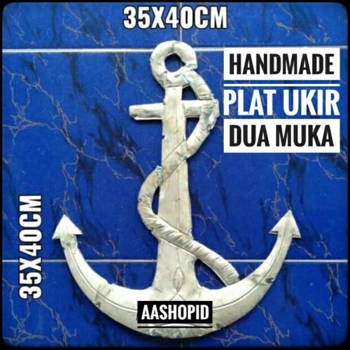 Jual ornamen pagar besi plat ukir Jangkar kapal Handmade dua muka(Bolak ...