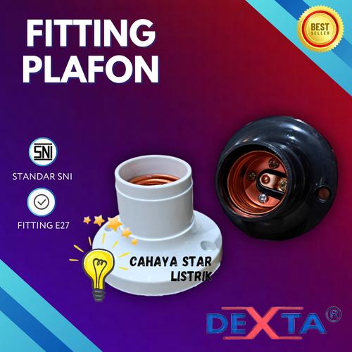 Promo DEXTA Fitting Fiting Lampu Plafon Bulat Hitam E27 DX-211L Tempel ...