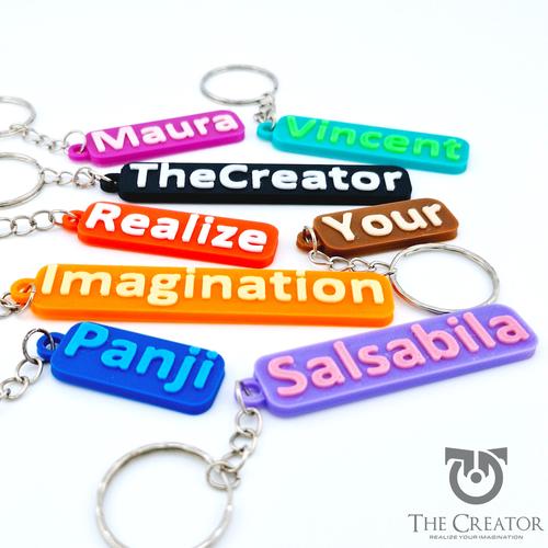 Jual Gantungan Kunci Nama Custom 3D Unik - Plate Name Keychain 3D ...