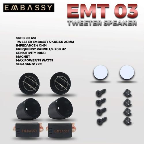 Jual TWEETER MOBIL EMBASSY EMT 03 TWEETER SPEAKER MOBIL EMBASSY ...