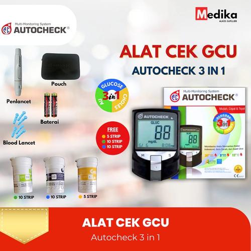 Jual AUTOCHEK 3in1 alat cek gula darah asam urat kolestrol - Kota ...