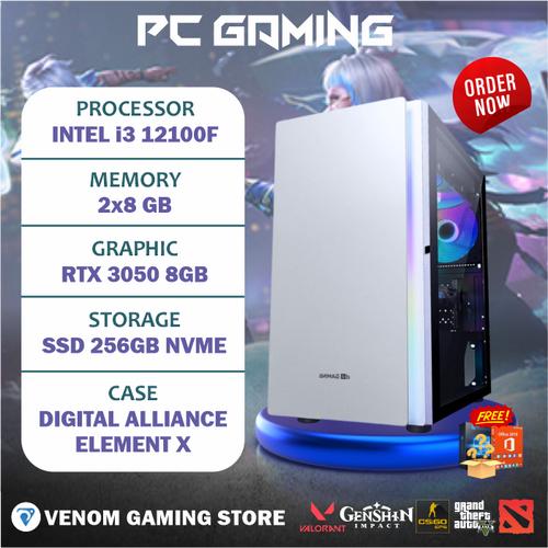 Jual PC Gaming Gen 12 | i3 12100F | RTX 3050 8GB | 16GB RAM | SSD ...