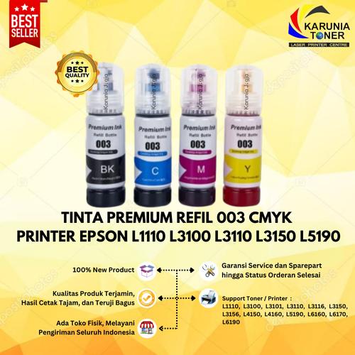 Jual Tinta 003 Premium Ink Refill Printer Epson L1110 L3100 L3110 L3150 ...