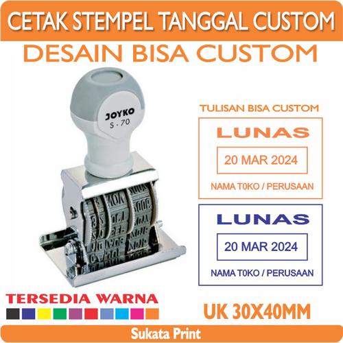 Jual Cetak Stempel Lunas Tanggal + Tambahan Tulisan Custom - Stempel ...