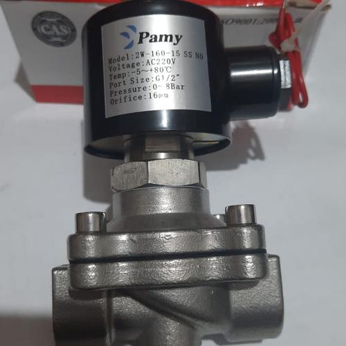 Jual SOLENOID VALVE PNEUMATIC PAMY 2W-160-15 SS NO (1/2") AC220,AC110 ...