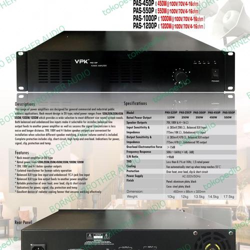 Jual VPK PAS-1200P Original Power Amplifier High Impedance 70/100v ...