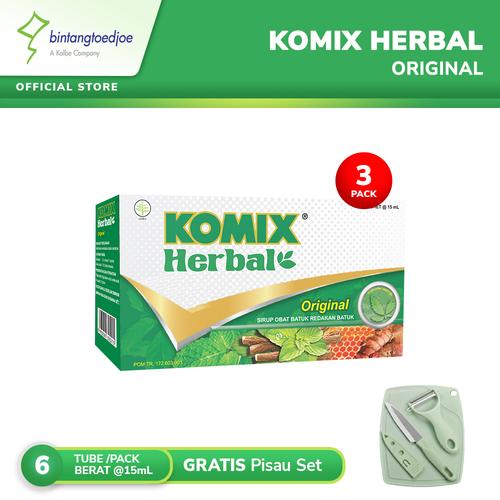 Promo Komix Herbal Original Sachet 3 Pack (18 Sachet) - Free Chopper ...