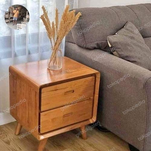 Jual nakas minimalis side table kayu jati solid paling di cari - non ...