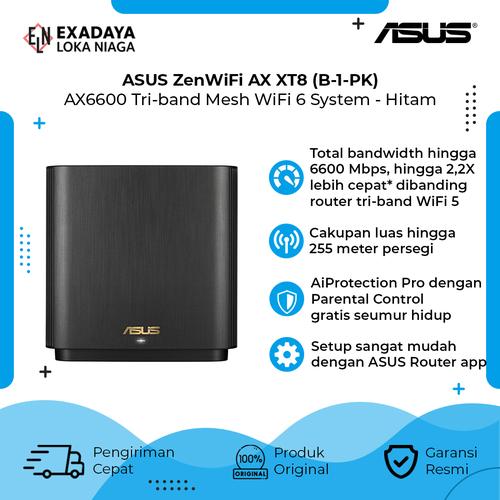 Promo ASUS XT8 ZenWiFi AX-6600 Whole-Home Tri-Band Mesh WiFi 6 Black 1 ...