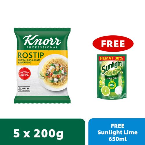 Jual Knorr Bumbu Penyedap Rostip Pouch 200G (X5) Free Sunlight Lime 650ML - - Unilever Food ...