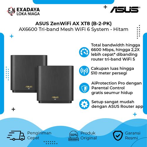 Jual ASUS ZenWiFi AX XT8 B-2-PK , AX6600 Tri-band Mesh WiFi 6 Sistem ...