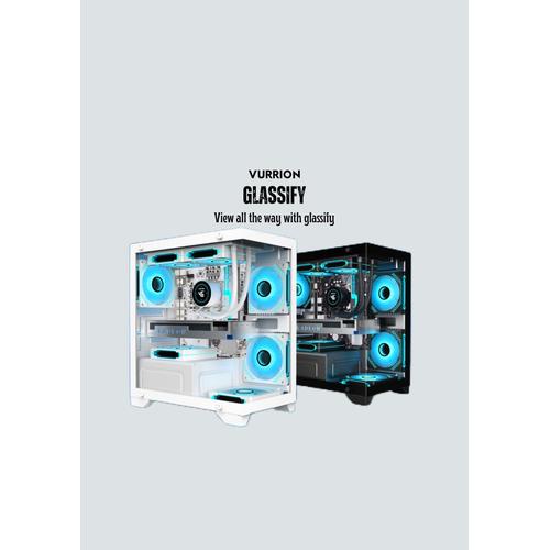 Promo GAMING CASE VURRION GLASSIFY INCLUDE 3 FANS RGB - Putih Cicil 0% ...