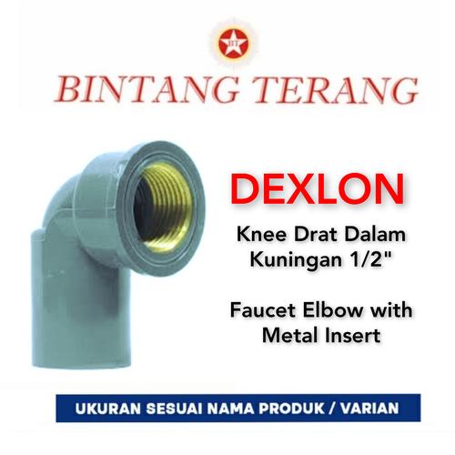 Jual Dexlon keni drat kuningan 1/2" / Elbow drat dalam / Knee Faucet ...