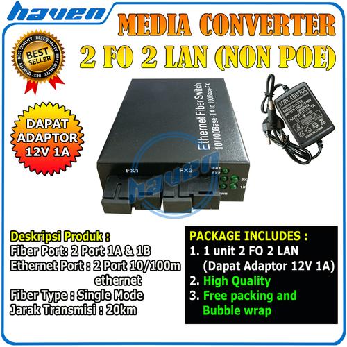 Promo Media Converter 2 FO 2 LAN Switch Fiber Optic HTB 2 SC 2F2E 10 ...