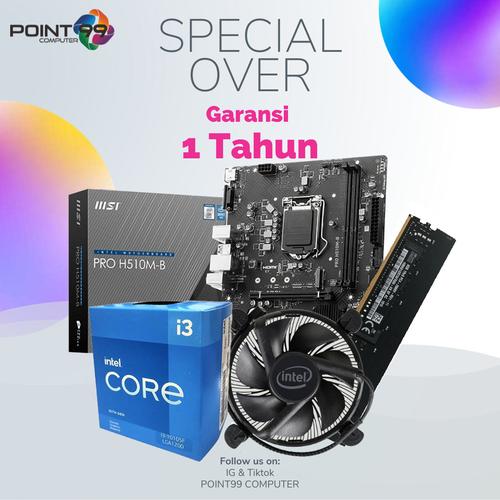 Jual Paket Motherboard Intel Core i3 10105F + RAM 8GB - 10105FBox+H510 - Kota Bandung - POINT99 ...