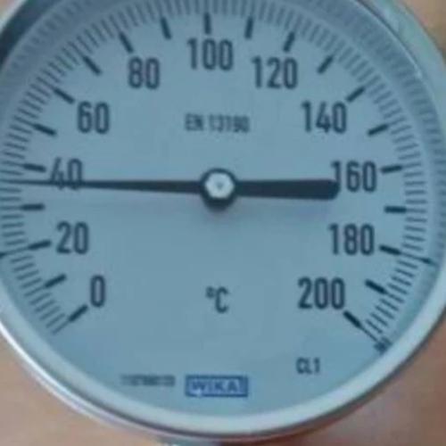 Jual wika temperature gauge 4 inch 200c back stick 10cm drat 1/2 npt ...