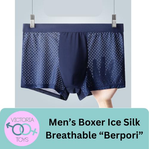 Promo Men's Ice Silk BOXER Breathable "Berpori" Underwear Pakaian Dalam ...
