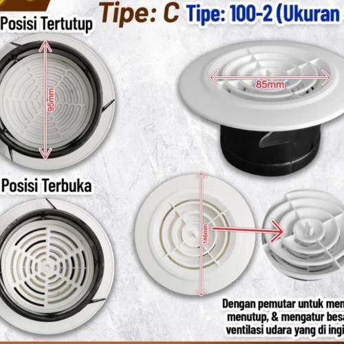 Jual Grill bulat 3 inch / wall air vent ducting 3 inch / penutu ...