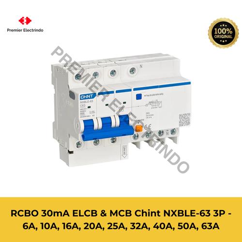 Jual RCBO 30mA ELCB & MCB Chint NXBLE-63 3P Tanpa Netral 6kA - (6A - 63A) - 63A - Jakarta Pusat ...