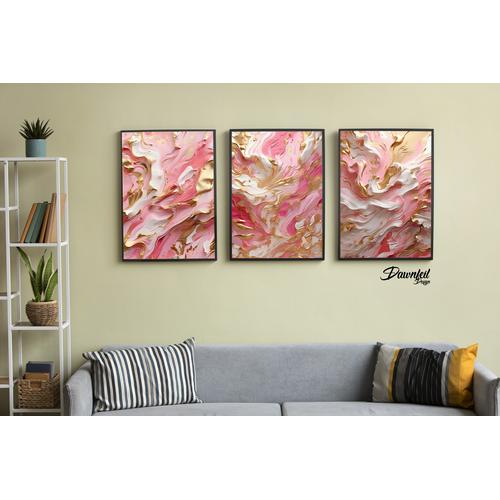 Jual Hiasan Dinding Poster Minimalis Abstract Pink Gold UkuranA3+ dan ...