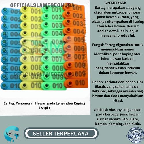 Jual ECO EAR TAG SAPI ATAU PENOMORAN UNTUK SAPI DLL - Biru, 1000-900 ...