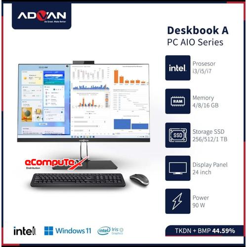Jual PC AIO Advan Deskbook Core i7-85S - i7-1255U 8GB 512GB - TKDN ...