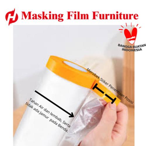 Jual 20 METER PLastik Film Masking Tape | MaskingTape Film With Plastik ...