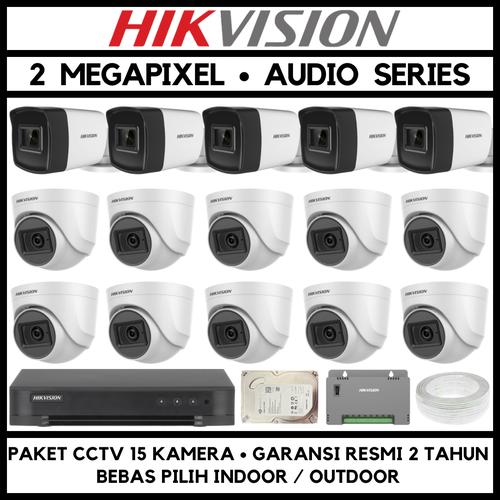 Promo PAKET CCTV HIKVISION 16 CHANNEL 15 KAMERA TURBO HD 1080P 2MP ...