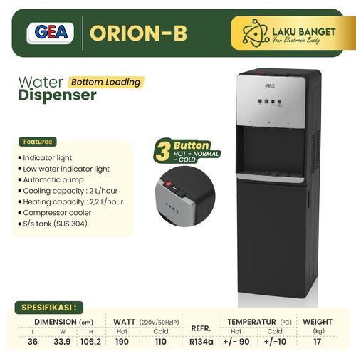 Jual Dispenser Galon Bawah GEA Orion Black / Dispenser Hemat Listrik ...