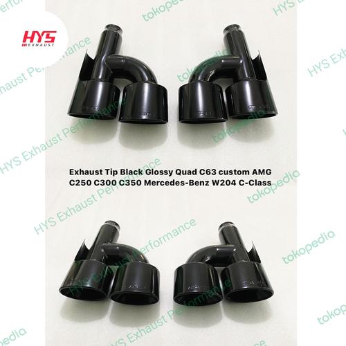 Promo Custom Tailpipe AMG Mercedes Benz W204 Stainless 4 Inch Black ...