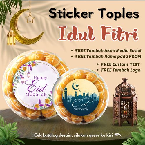 Jual Custom Sticker Bulat Stiker Label Toples Kue Lebaran Idul Fitri ...