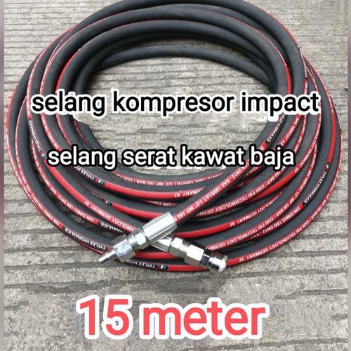 Jual selang angin kompresor impact 1/2 inch selang serat kawat baja ...