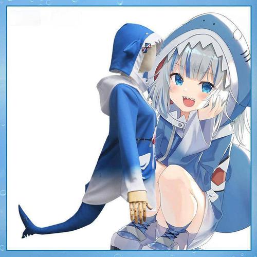 Jual Ready Stock Hololive Vtuber Gawr Gura Shark Cosplay Costume Hiu ...