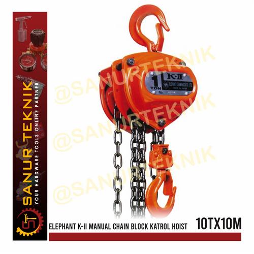 Jual ELEPHANT K-II Manual Chain Block Katrol Hoist 10 Ton 10Tx10M 10T x ...