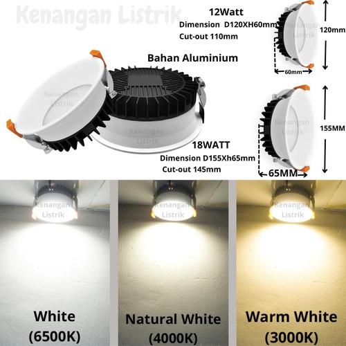 Jual lampu downlight LED Recessed Light - 18WATT, 3000K - Jakarta Barat ...