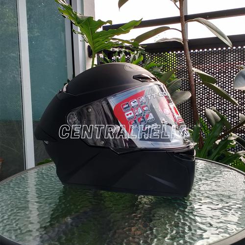 Jual HELM KYT TT COURSE Black doff Solid Matt Hitam doff full face - M ...