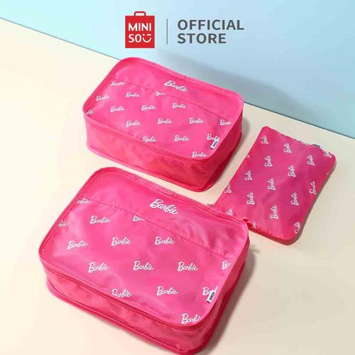 Promo Miniso X Barbie Series 3PCS Zipper Storage Bag Travel Travel ...