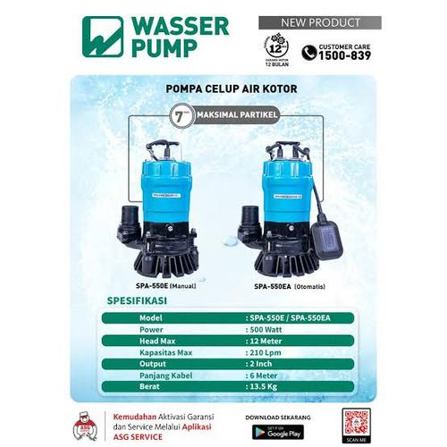 Jual Wasser SPA 550 E Pompa Air Kotor Celup Submersible Sibel Manual - Kota Bandung - ragam ...