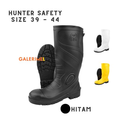 Jual Sepatu boot tinggi hunter safety 1 Hitam Toe Cap Besi anti slip ...