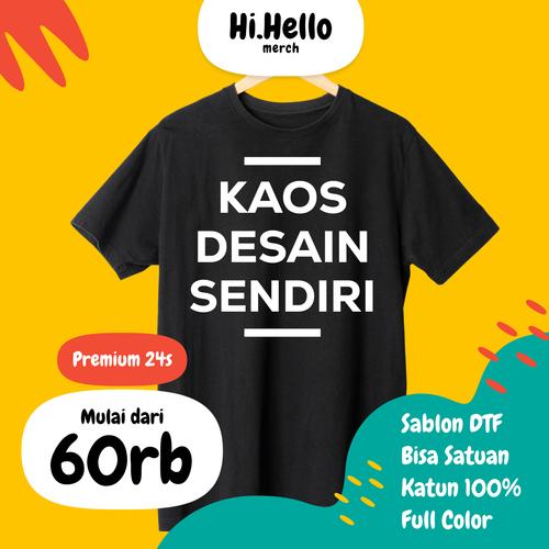 Jual kaos sablon satuan custom desain - Cotton 24S (PREMIUM) - Putih Logo, S - Kab. Bandung ...