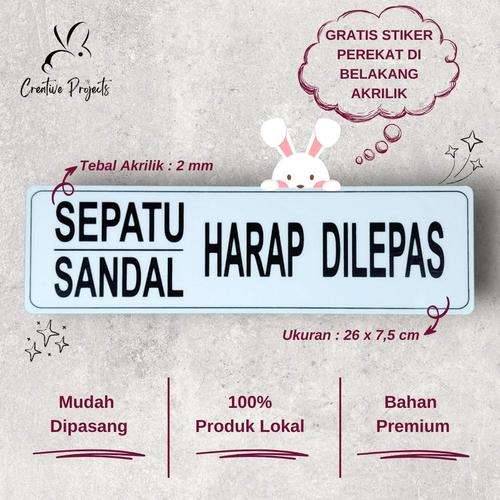 Jual Sign Akrilik Sepatu Sendal Harap Dilepas | Sign Acrylic - Jakarta ...