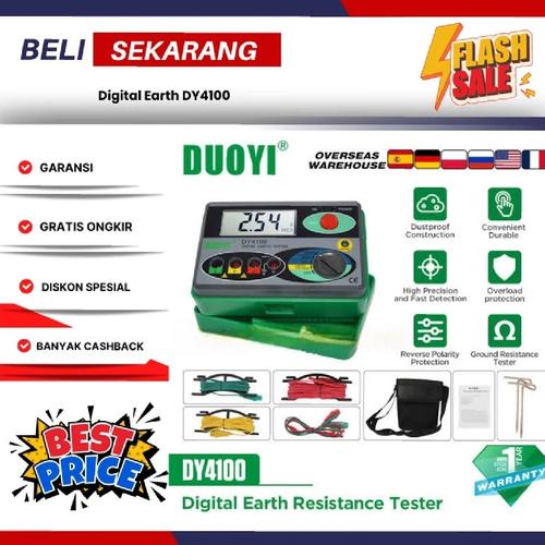 Jual Grounding Tester Digital Earth DY4100 / 4100 Alat test ground ...