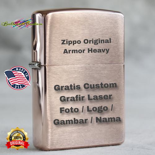 Jual ZIPPO ORIGINAL USA ARMOR HEAVY CHROME GRATIS REQUEST CUSTOM 2 SISI ...