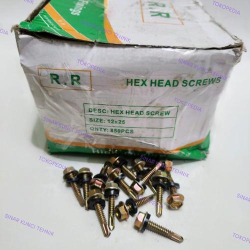 Jual Baut Roofing Kuning 12 x 25 / Baut Atap 2,5cm / Baut Rofing 12x25 ...